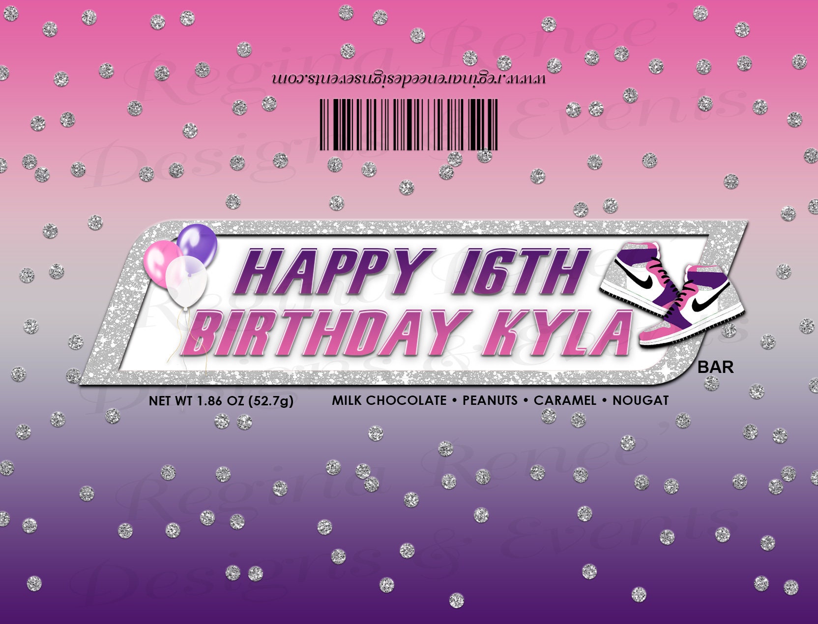 Sneaker Theme Candy Bar Wrappers | Sneakers Party Favors | Candy Bar ...
