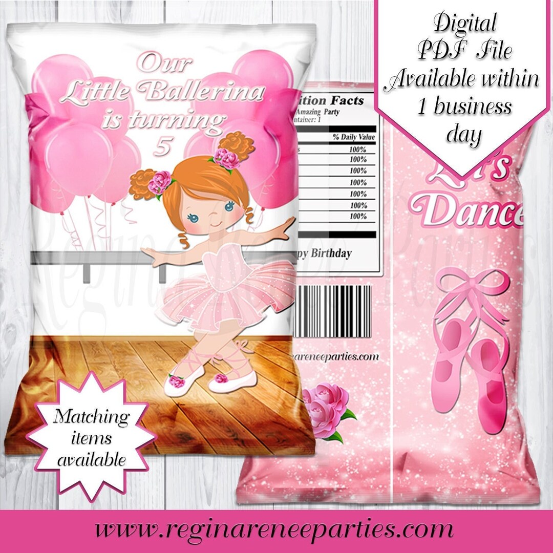 Ballerina Chip Bags Ballerina Birthday Party Ballerina Party Favors ...