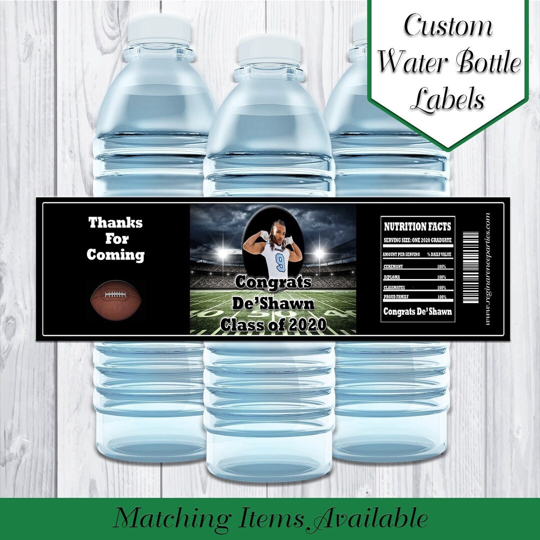 Football Water Bottle Labels | Football Birthday Party | Football Party ...