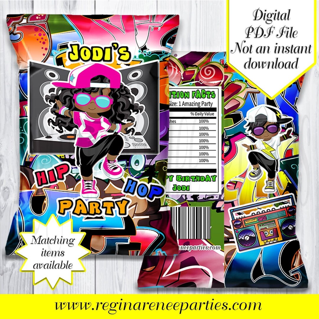 Hip Hop Chip Bags Hip Hop Party Hip Hop Birthday Hip Hop - Etsy