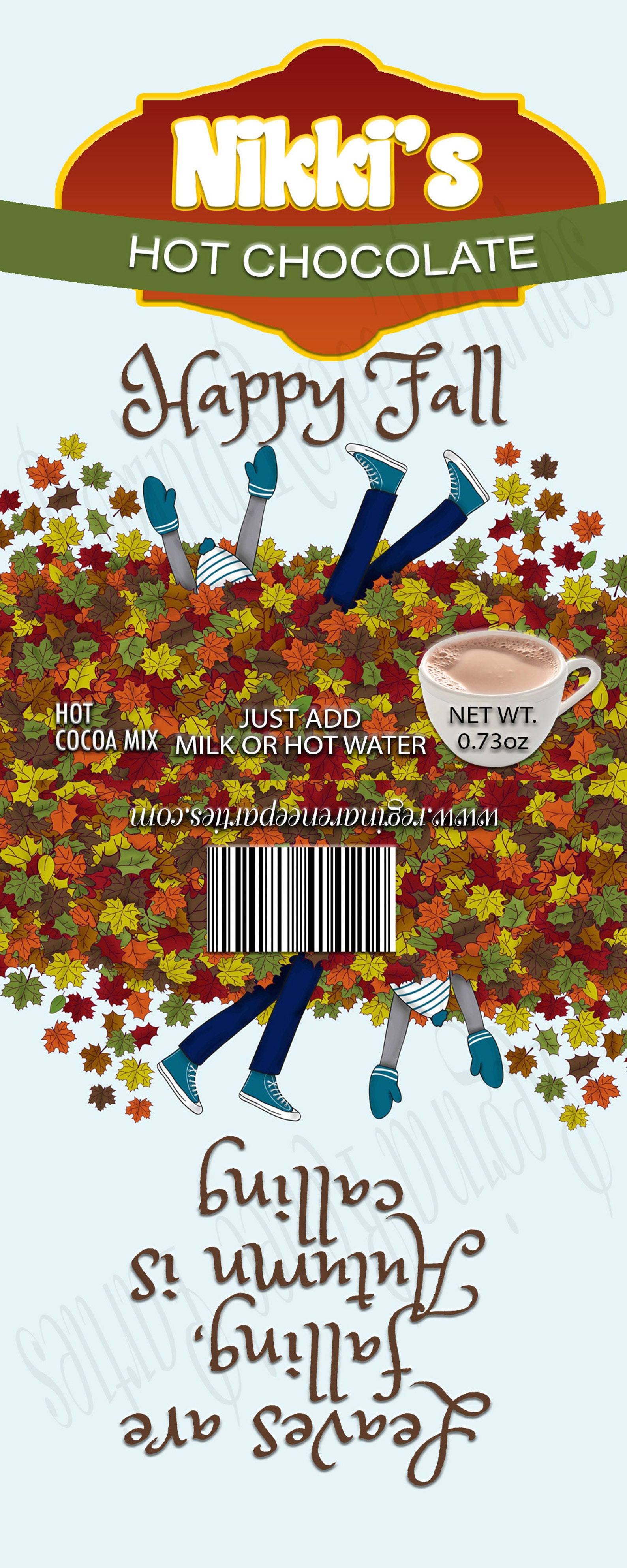 Happy Fall Hot Cocoa Wrappers Hot Chocolate Favors Hot - Etsy
