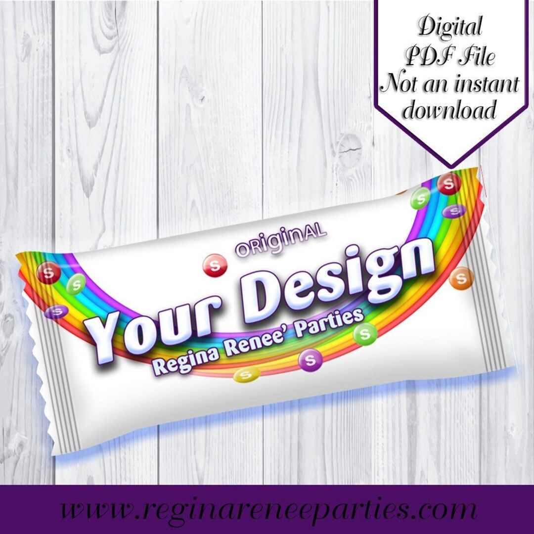 Rainbow Candy Bag Wrappers Party Favors Candy Favors Candy Wrappers ...