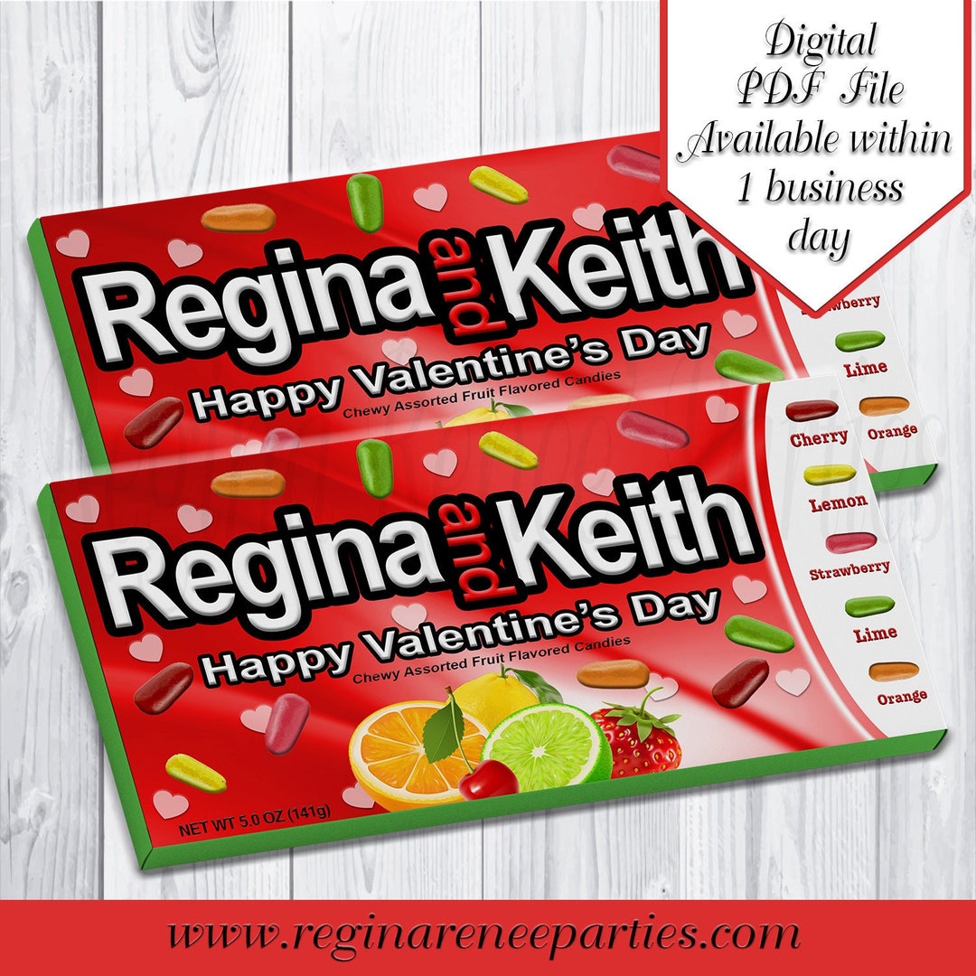 Chewy Fruit Candy Box Labels Candy Labels Happy - Etsy