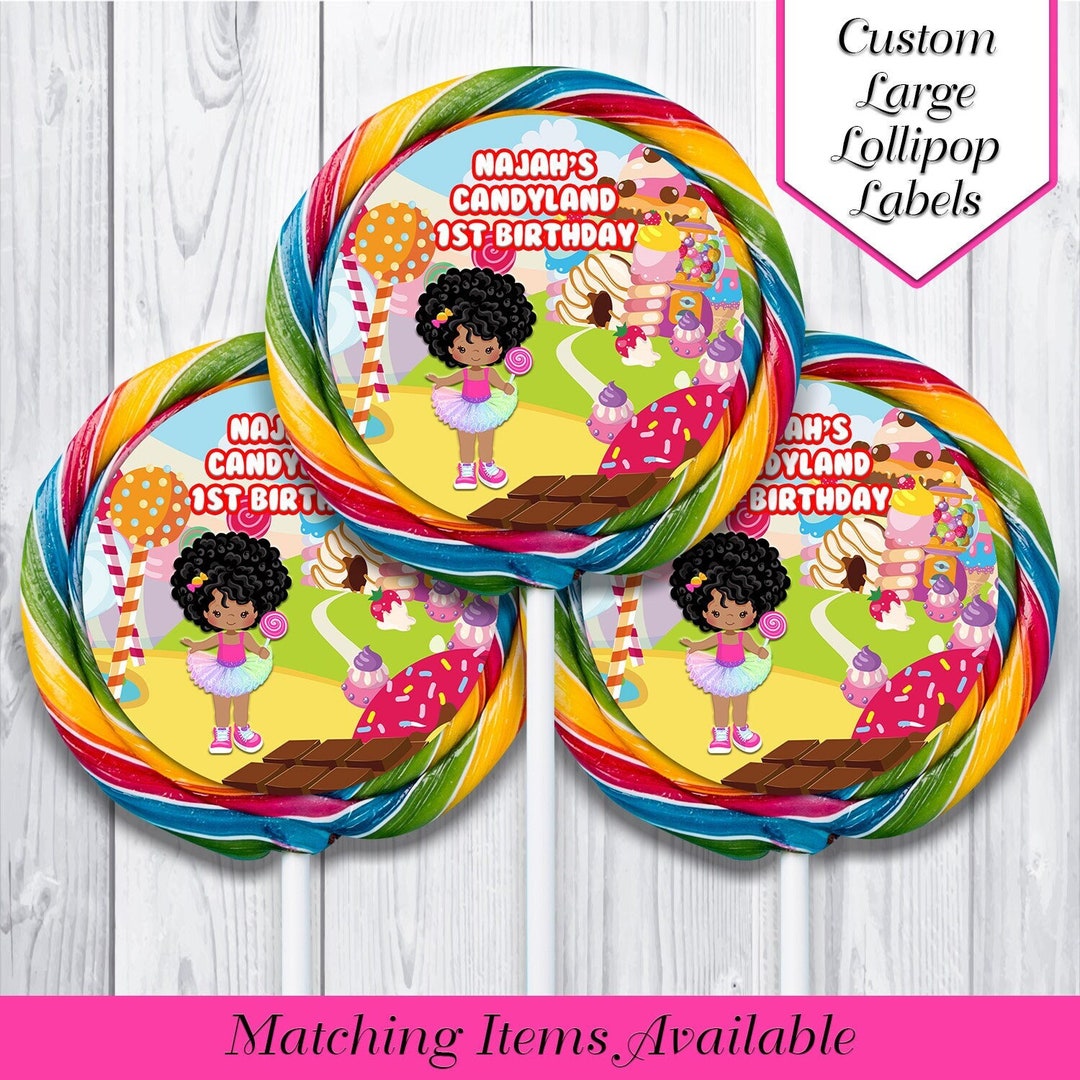 Candyland Large Lollipops Labels Candyland Birthday Candyland Party ...