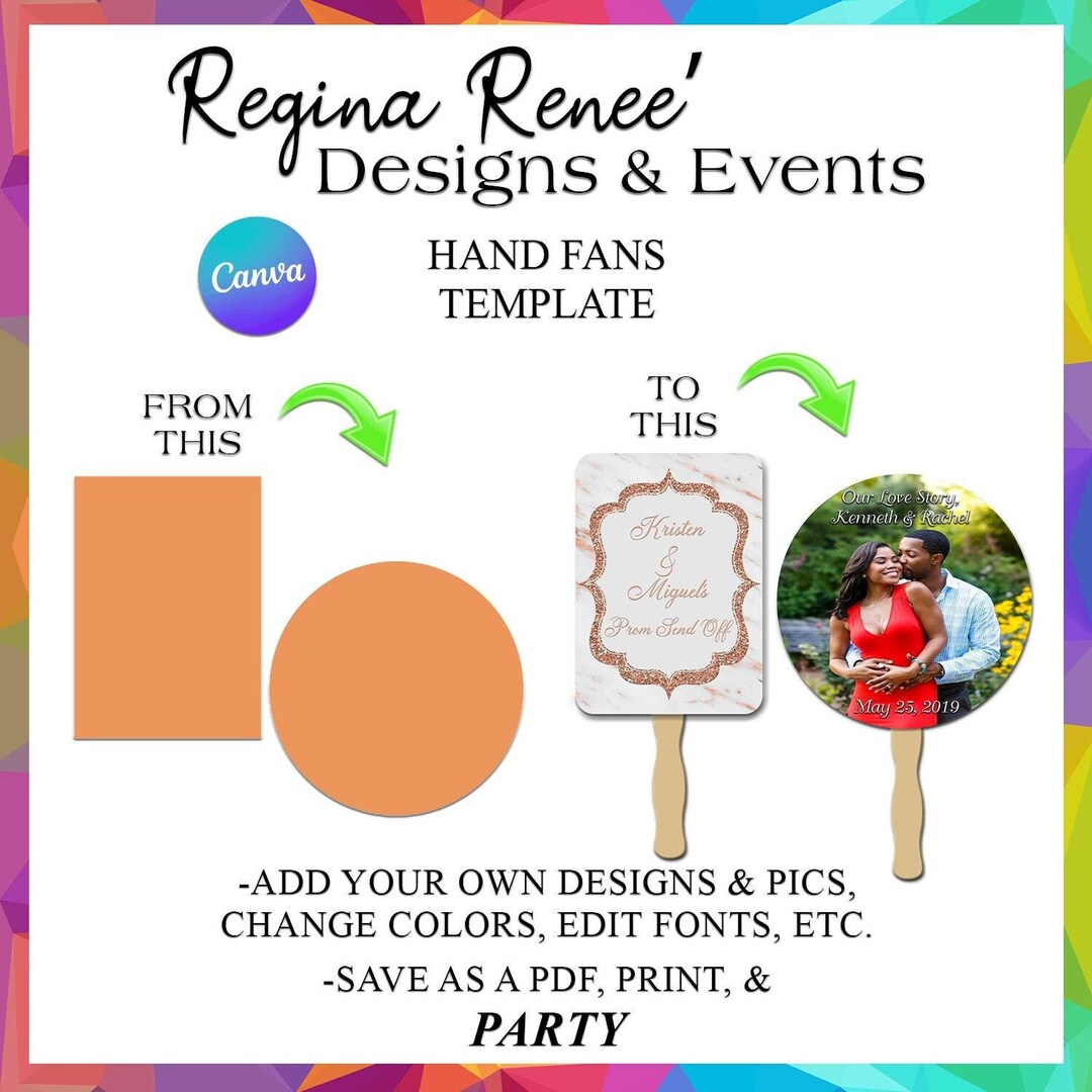 Canva Hand Fan Template | Canva Fan Template | Canva Templates | Canva ...