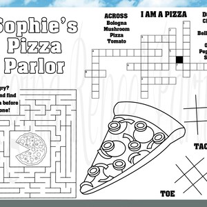Pizza Party Activity Placemats | Pizza Party Birthday | Pizza Party ...