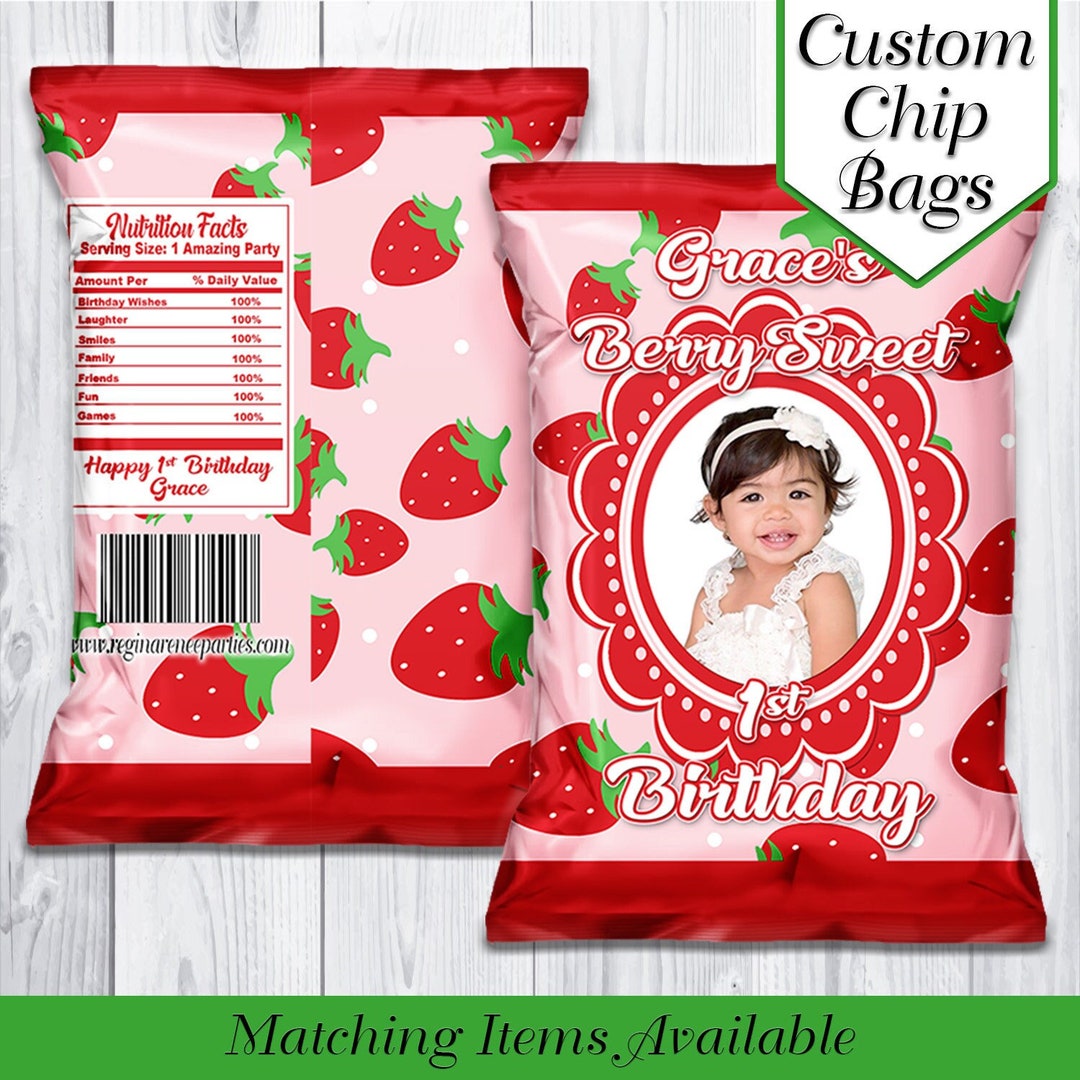 Berry Sweet Birthday Chip Bags Berry Sweet Party Favors Berry Sweet ...