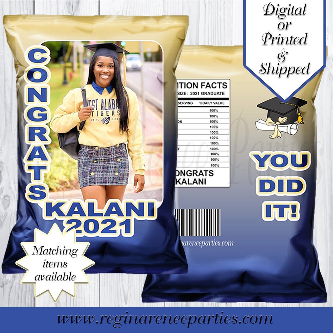 Congrats Graduation Theme Chip Bags Graduation Chip Bag | Etsy