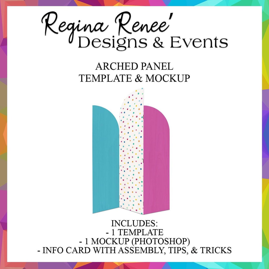 Arched Panel Backdrop Template & Mockup | Custom Wall Backdrop | Arched ...