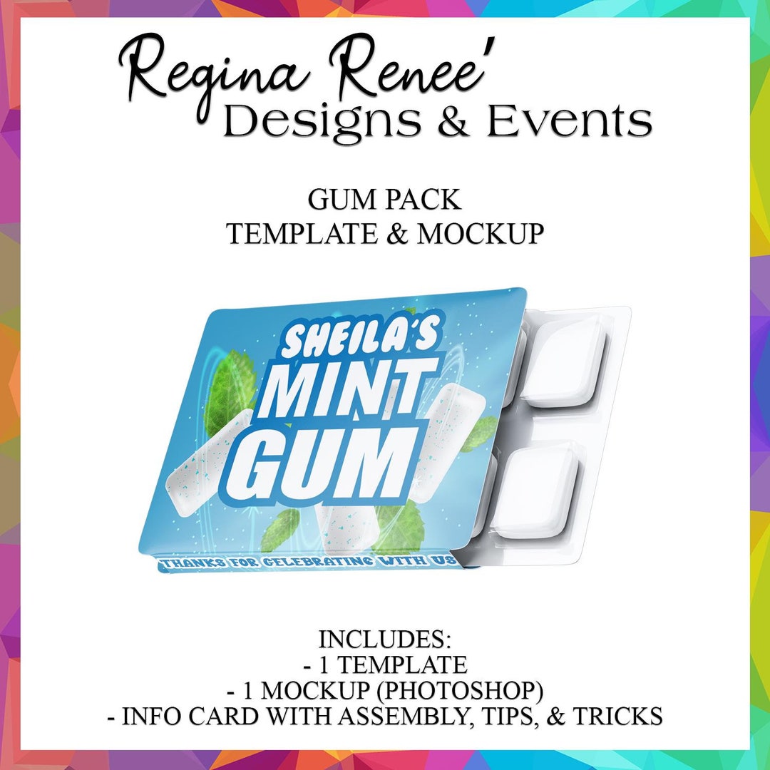 Gum Pack Template & Mockup | Gum Templates | Bubble Gum Mockups ...