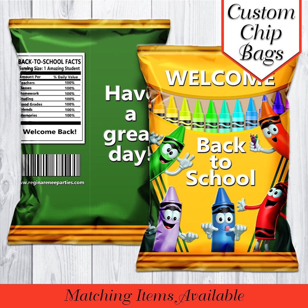 Back-to-school Chip Bags| Back to School Chip Bag | Back to School ...
