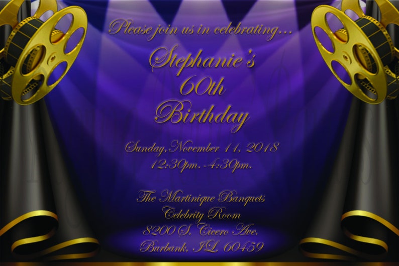 Lights Camera Action Theme Invitations Lights Camera | Etsy