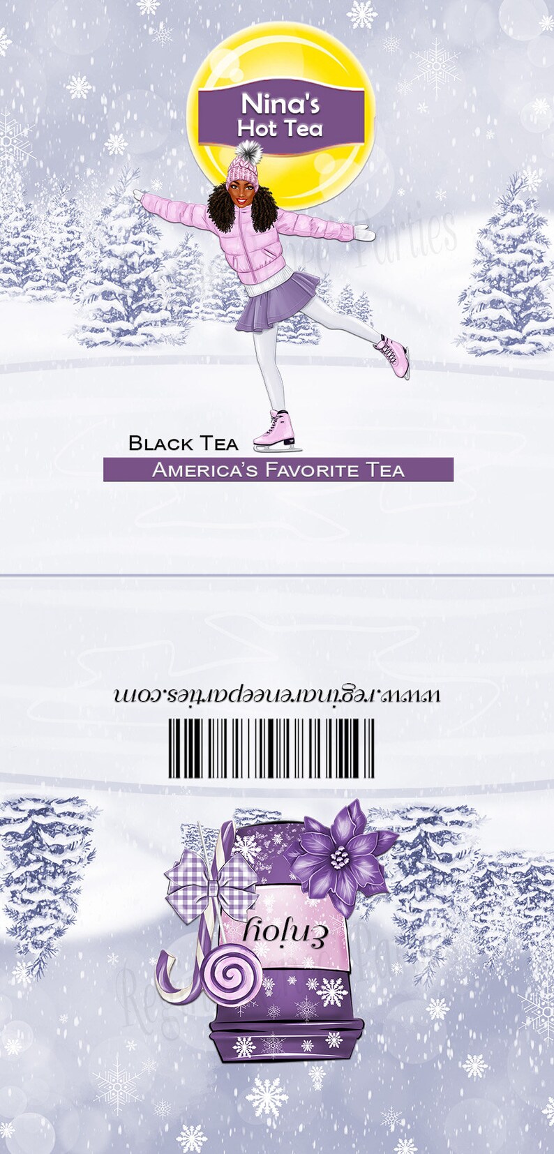 Ice Skating Theme Tea Bag Wrappers Tea Bag Wrappers Drink - Etsy