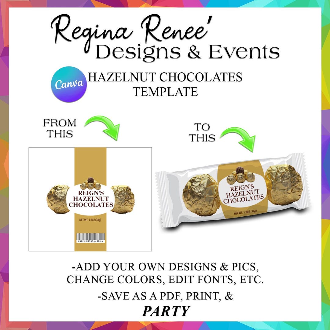 Canva Hazelnut Chocolate Candy Template | Canva Chocolate Candy ...
