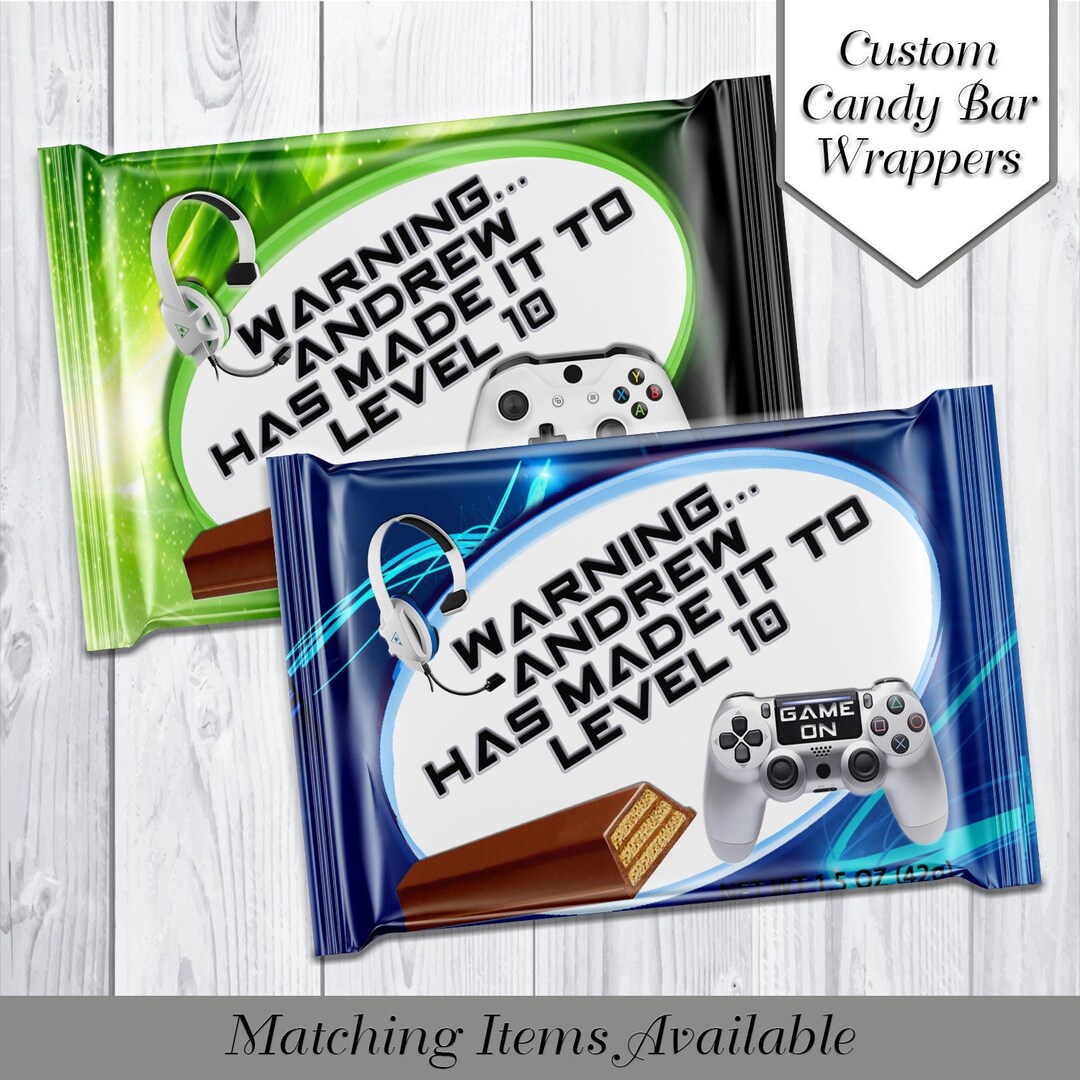 Video Game Candy Bar Wrappers Video Game Video Game Favors Video Game ...