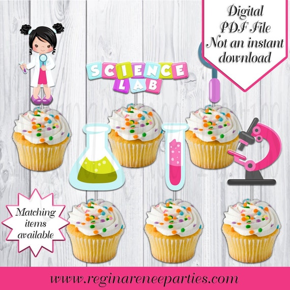 Science Lab Party Cupcake Toppers Science Lab Birthday Party | Etsy