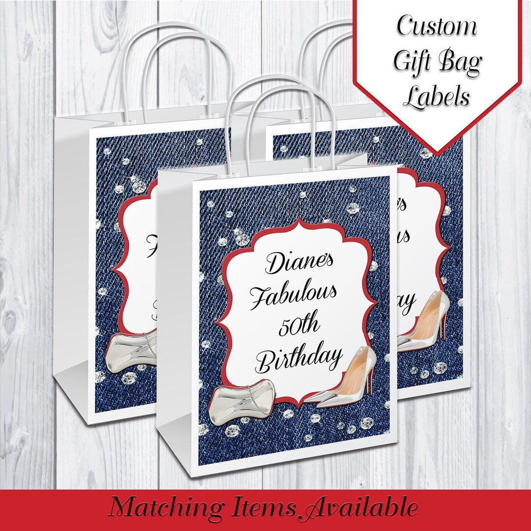 Denim & Diamonds Theme Gift Bags Denim Theme Birthday Denim and Diamond ...