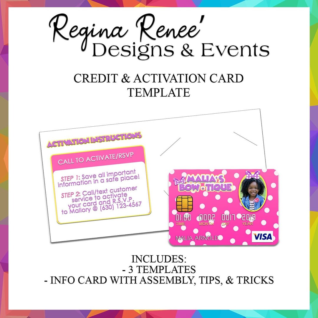 Credit and Activation Card Template | Credit Card Templates | Credit ...