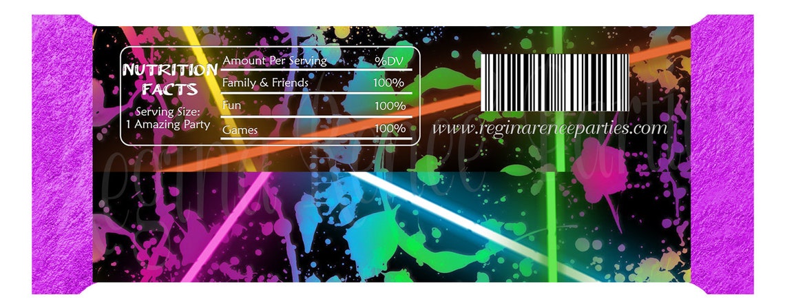 Neon Theme Candy Bar Wrappers Neon Theme Birthday Neon - Etsy