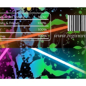 Neon Theme Candy Bar Wrappers | Neon Theme Birthday | Neon Party Favors ...