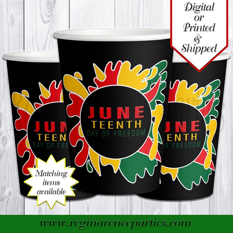 Juneteenth Theme Party Paper Cups Juneteenth Juneteenth - Etsy