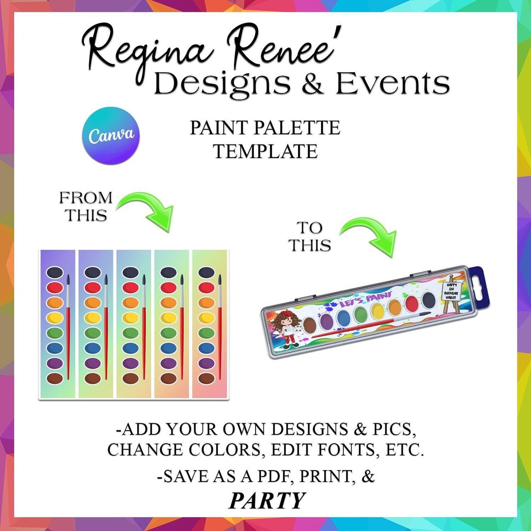 Canva Paint Palette Template | Paint Templates | Canva Paint Templates ...
