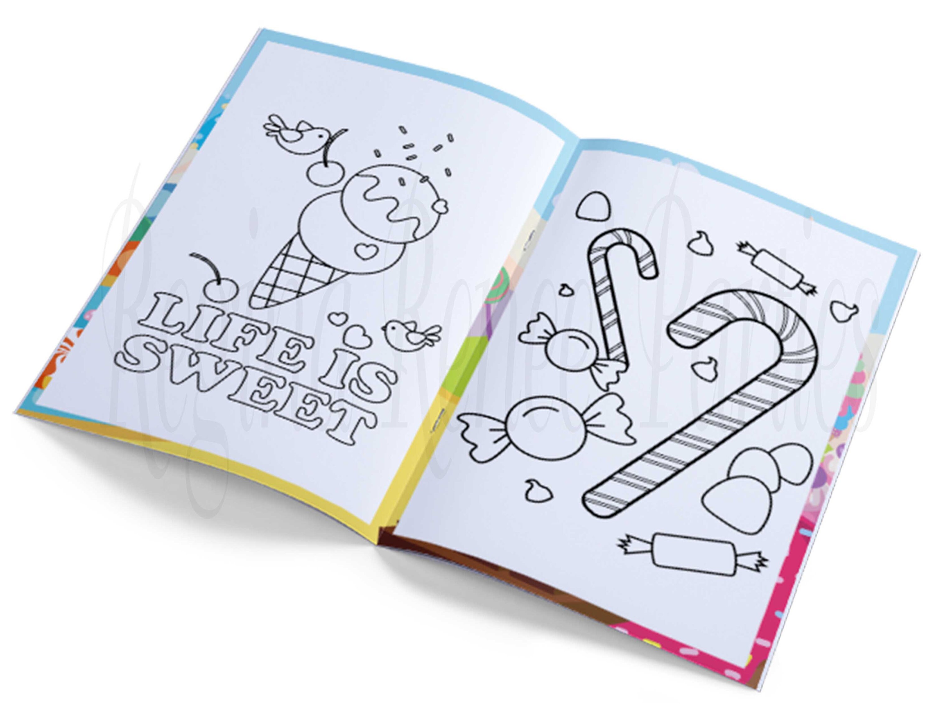 Candyland Theme Coloring Books Candyland Party Birthday | Etsy