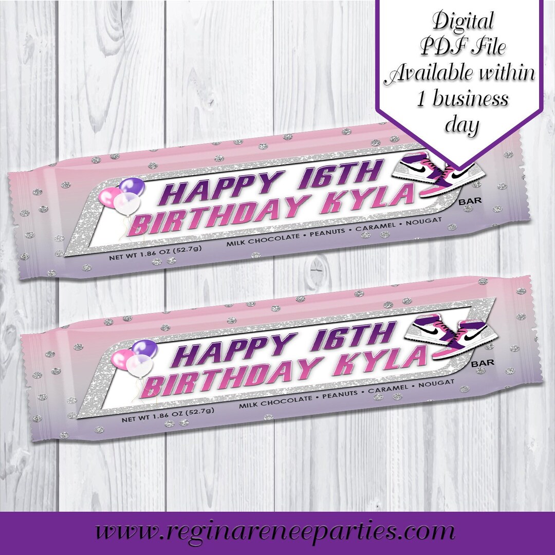 Sneaker Theme Candy Bar Wrappers Sneakers Party Favors Candy Bar ...