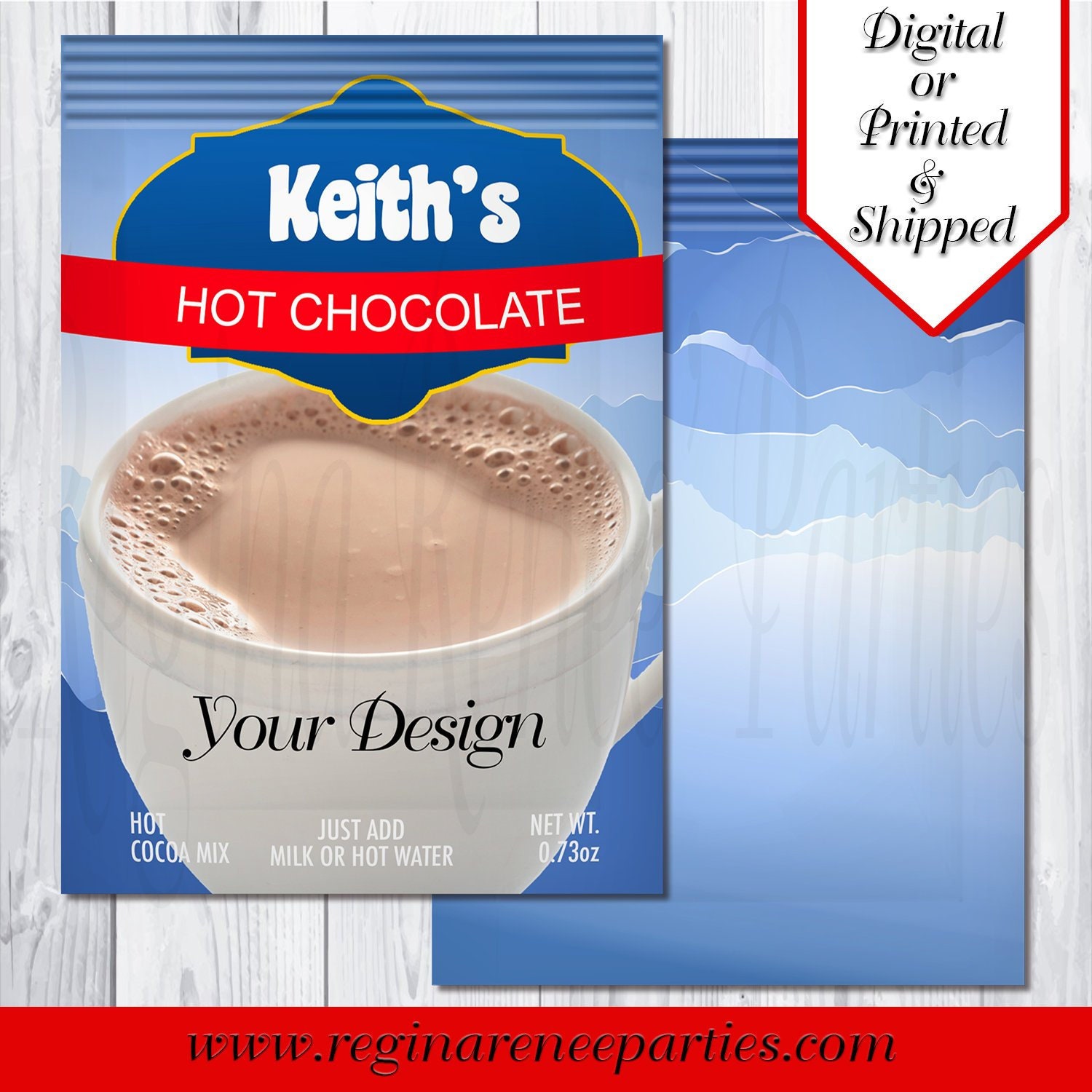 Hot Cocoa Wrappers Hot Chocolate Wrappers Custom Hot | Etsy