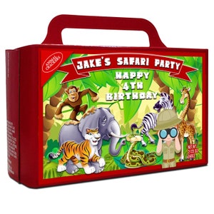 Animal Safari Animal Cracker Box Labels Animal Safari Party Animal ...