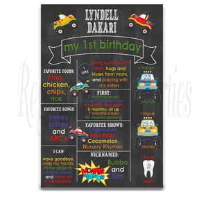 Monster Truck Theme About Me Sign Monster Trucks Truck | Etsy