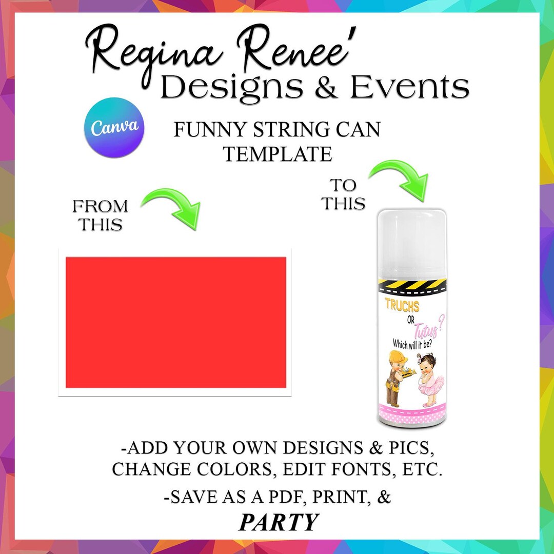 Canva Funny String Can Templates | Canva Silly String Can Templates ...