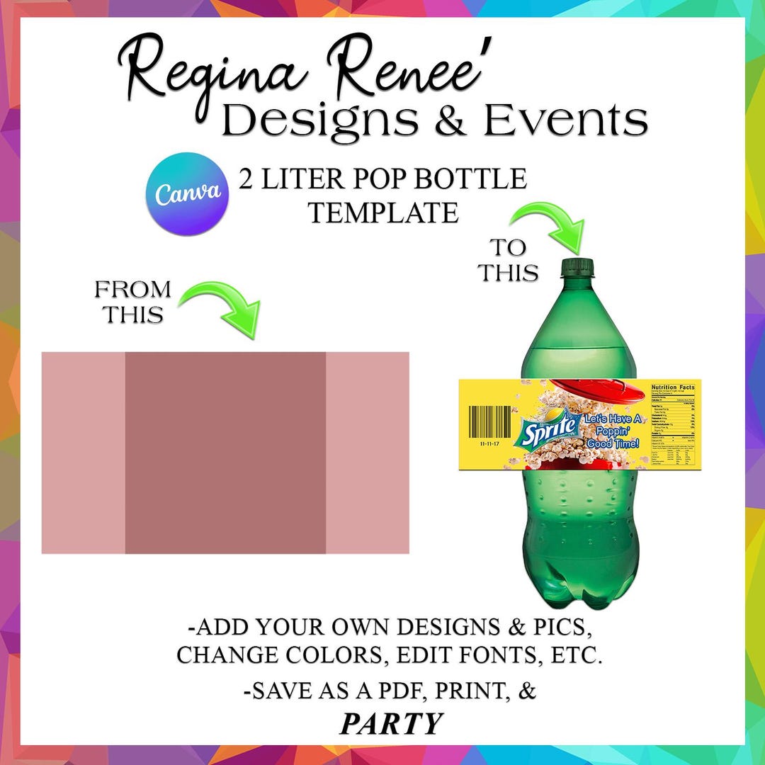 Canva Soda Bottle Templates | Canva Pop Bottle Templates | Pop Can ...