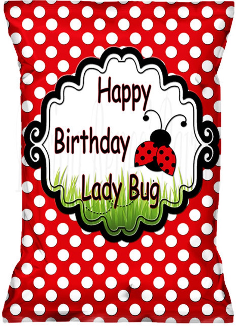 Lady Bug Chip Bags | Lady Bug Favor Bags | Lady Bug Treat Bags | Lady ...