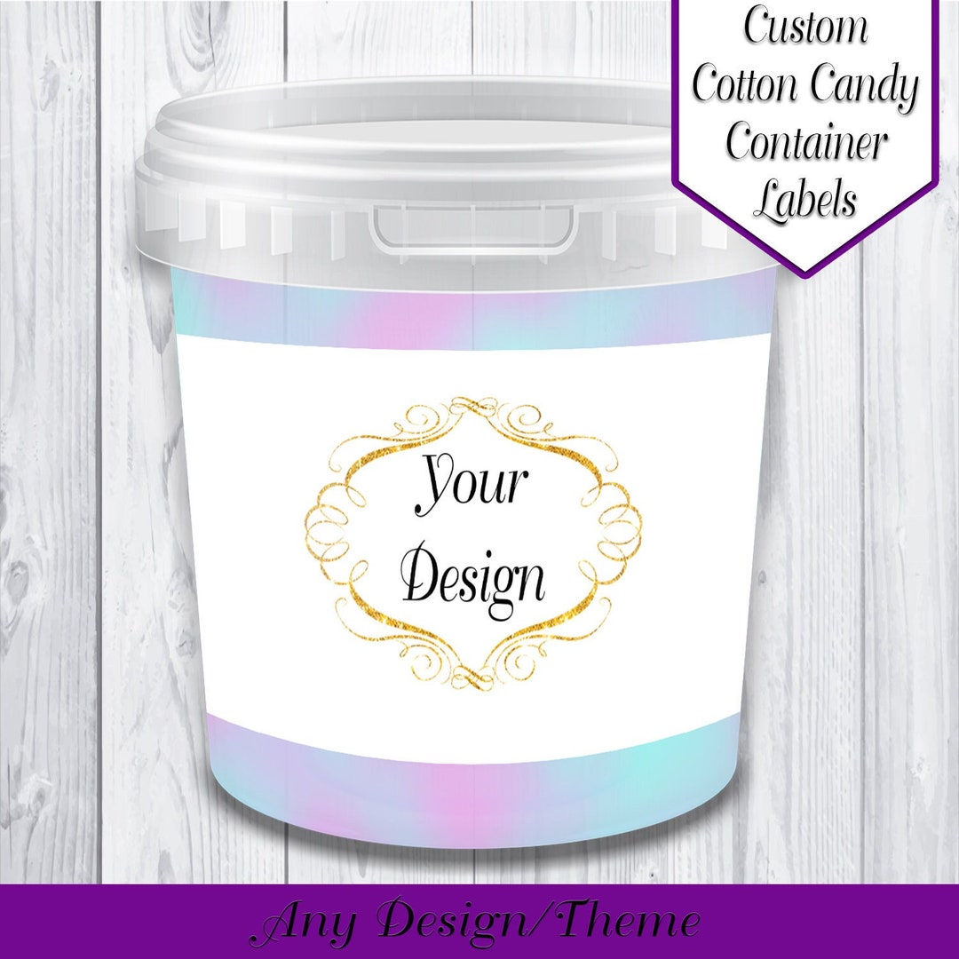 Cotton Candy Container Labels Cotton Candy Favors Custom Labels Party ...