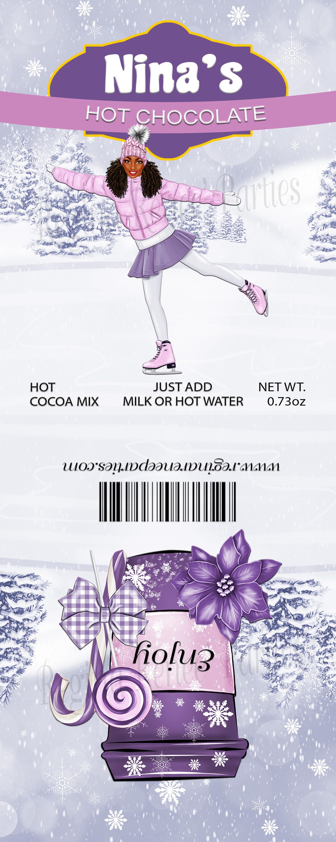 Ice Skating Theme Hot Cocoa Wrappers Hot Chocolate Favors - Etsy