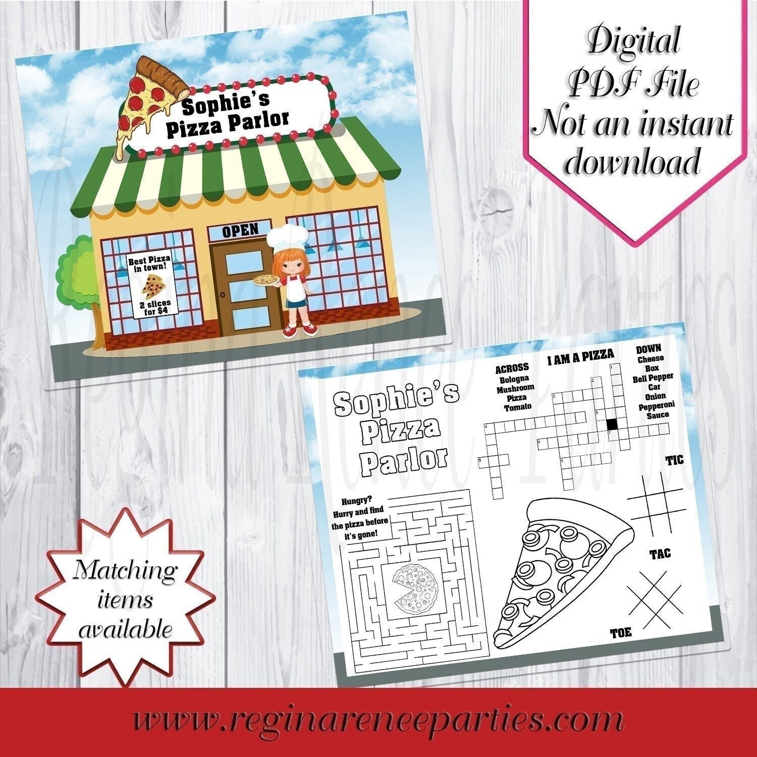 Pizza Party Activity Placemats Pizza Party Birthday Pizza - Etsy