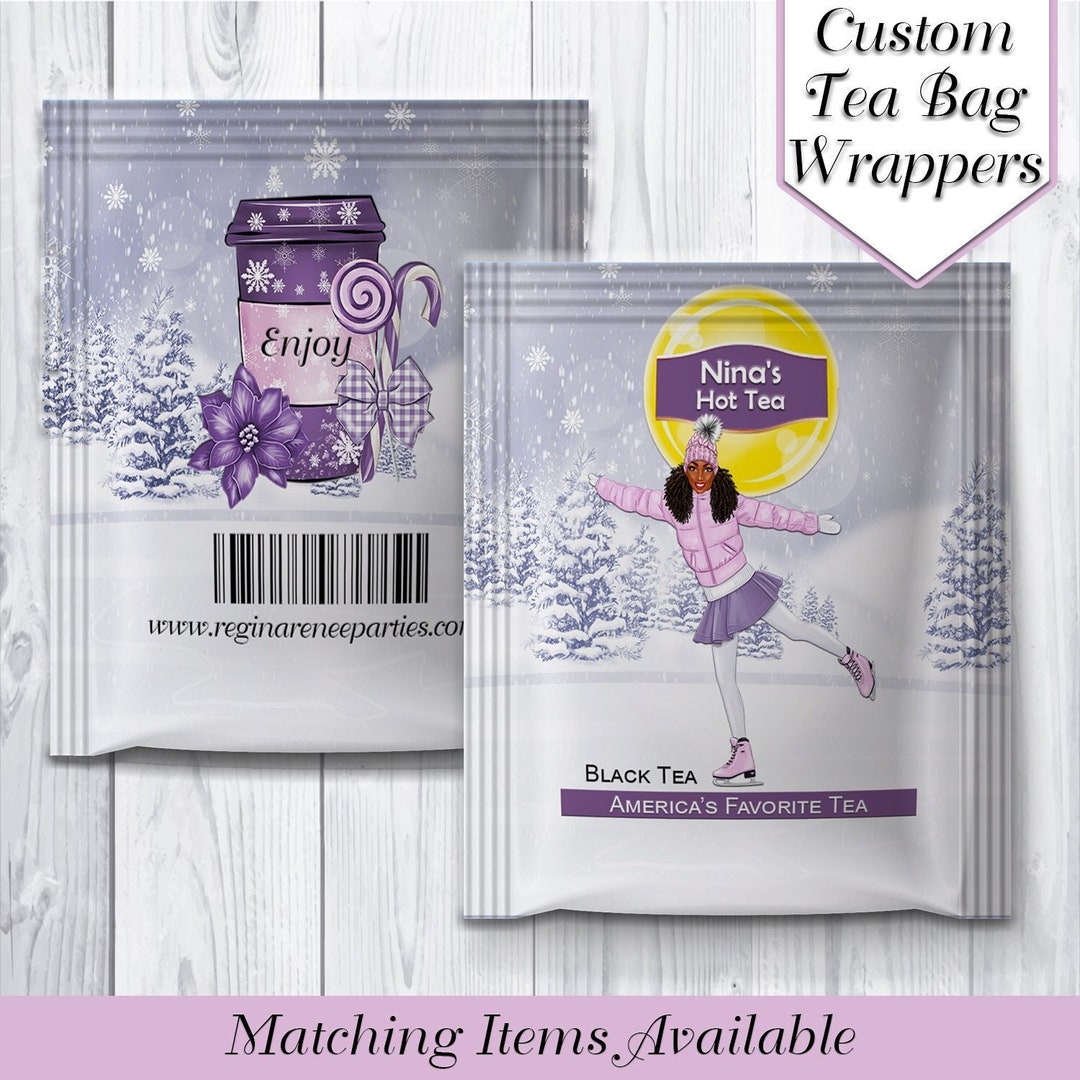 Ice Skating Theme Tea Bag Wrappers | Tea Bag Wrappers | Drink Wrappers ...