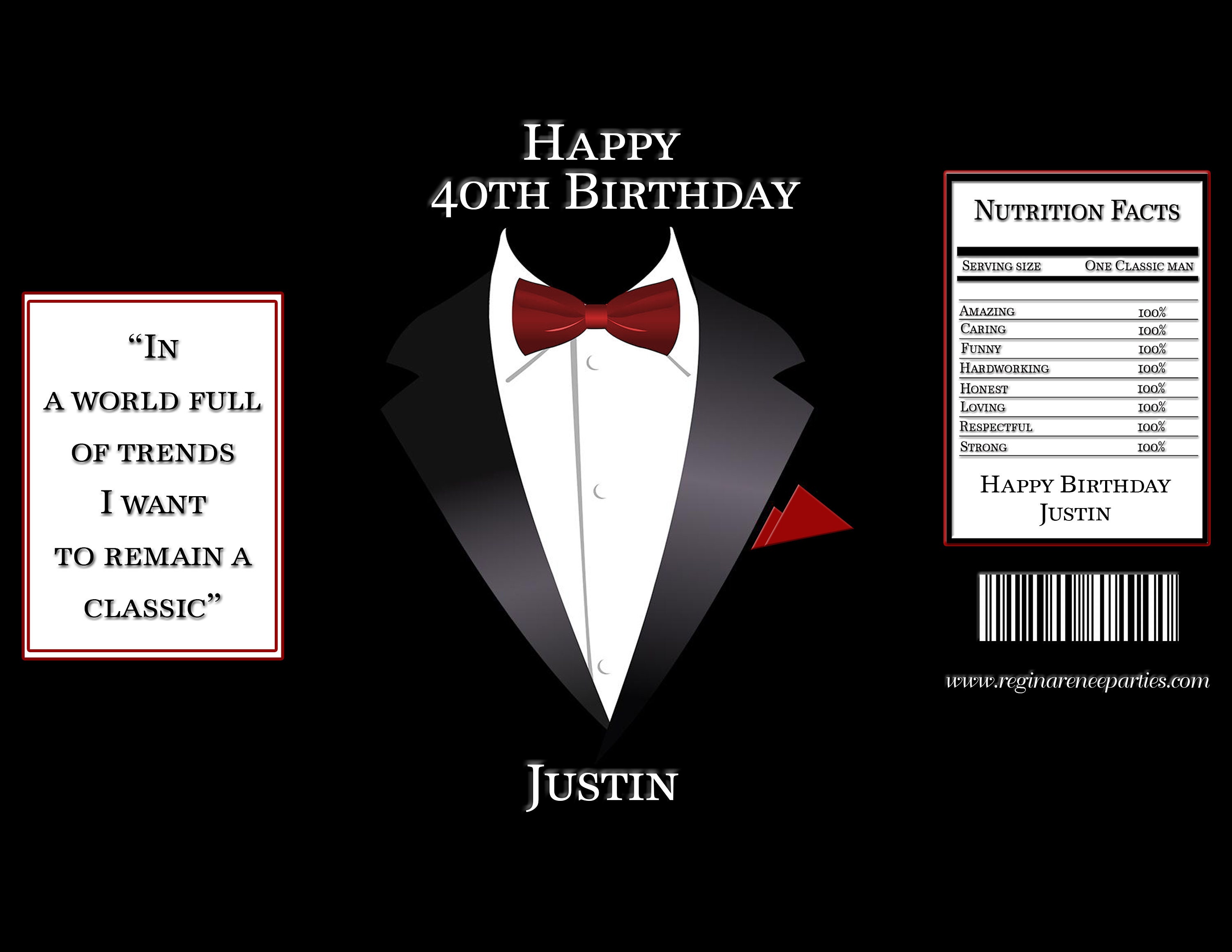 Classic Man Theme Chip Bags | Classic Man Birthday Party | Classic Man ...