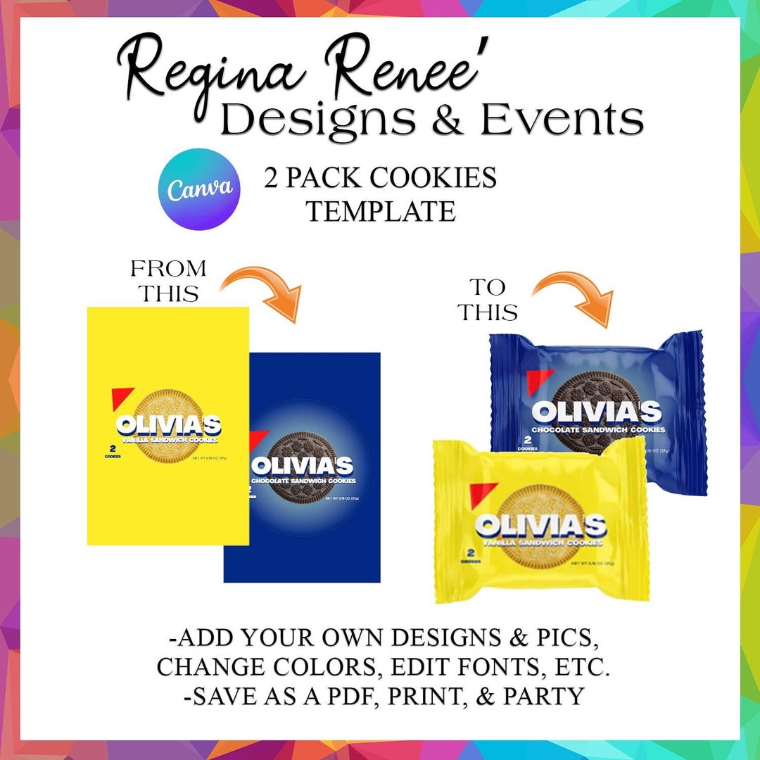 Canva Cookie Pack Templates | Sandwich Cookie Templates | Chocolate ...