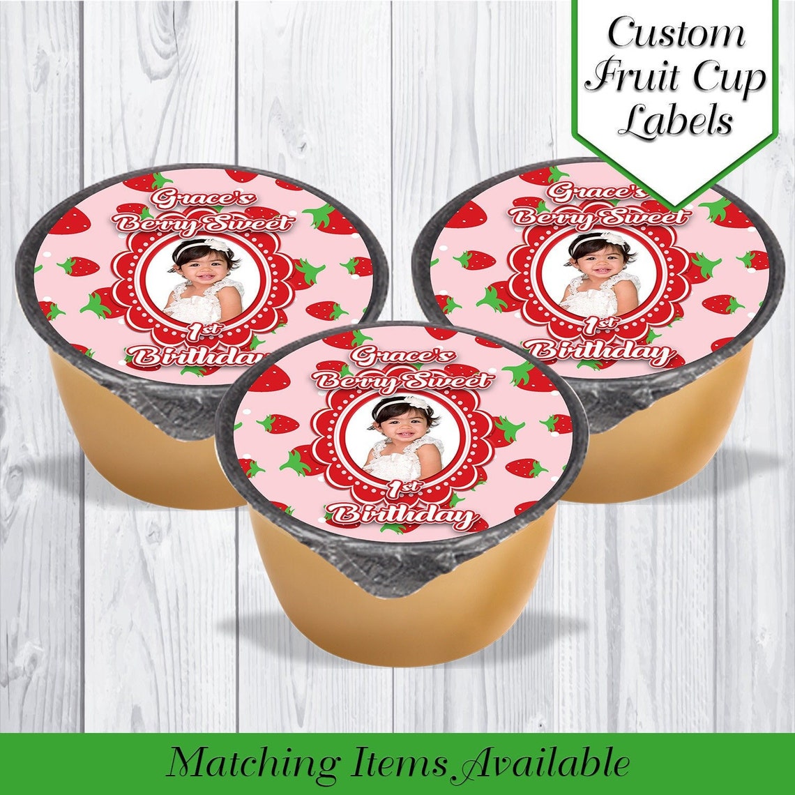 Berry Sweet Theme Fruit Cup Labels | Berry Sweet Party Favors | Berry ...