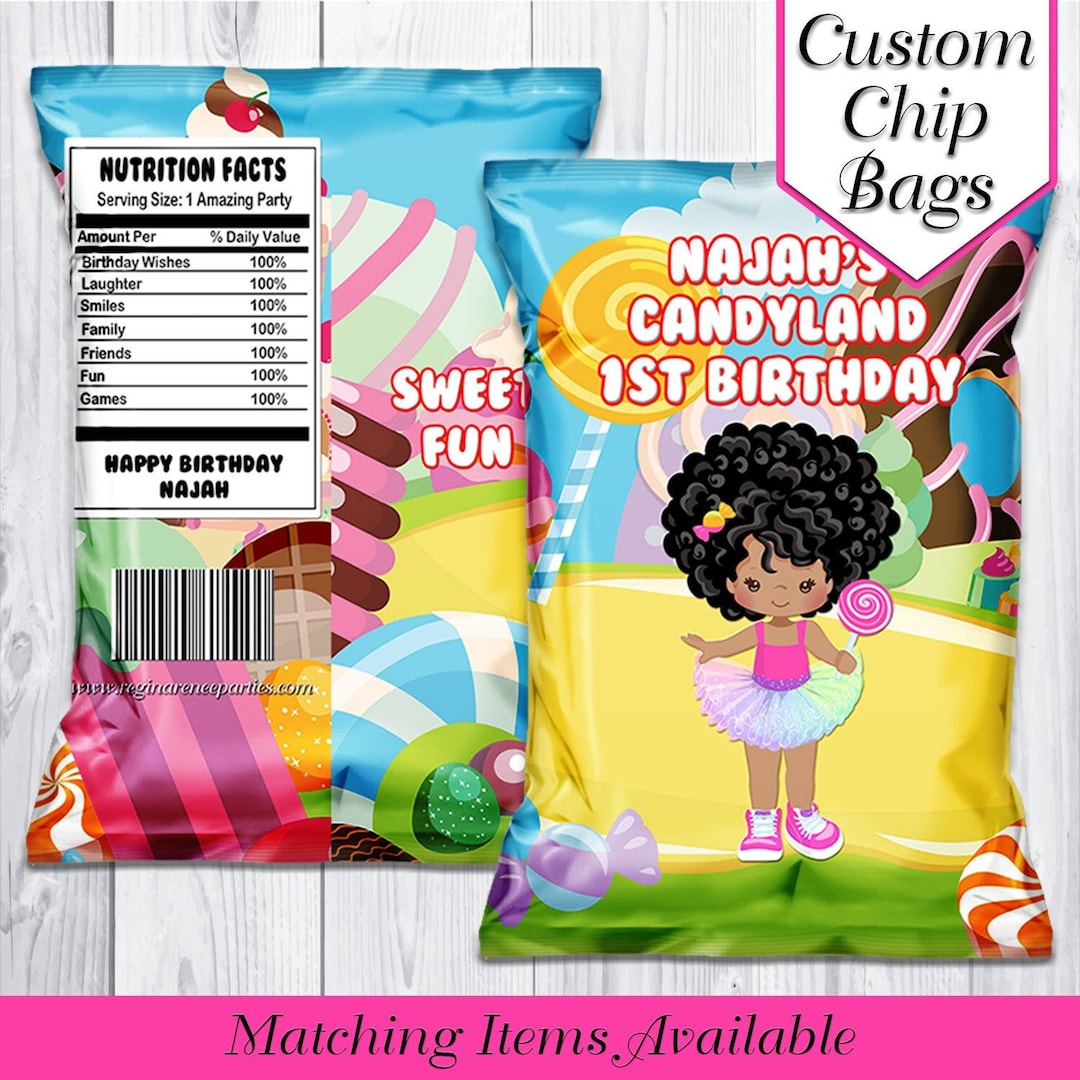 Candyland Theme Chip Bags | Candyland Party | Candyland Birthday ...