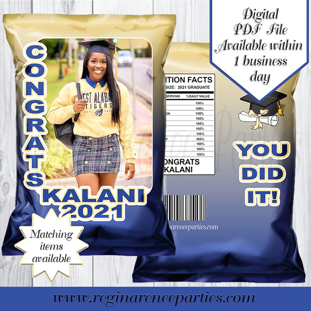 Congrats Graduation Theme Chip Bags Graduation Chip Bag Kindergarten ...