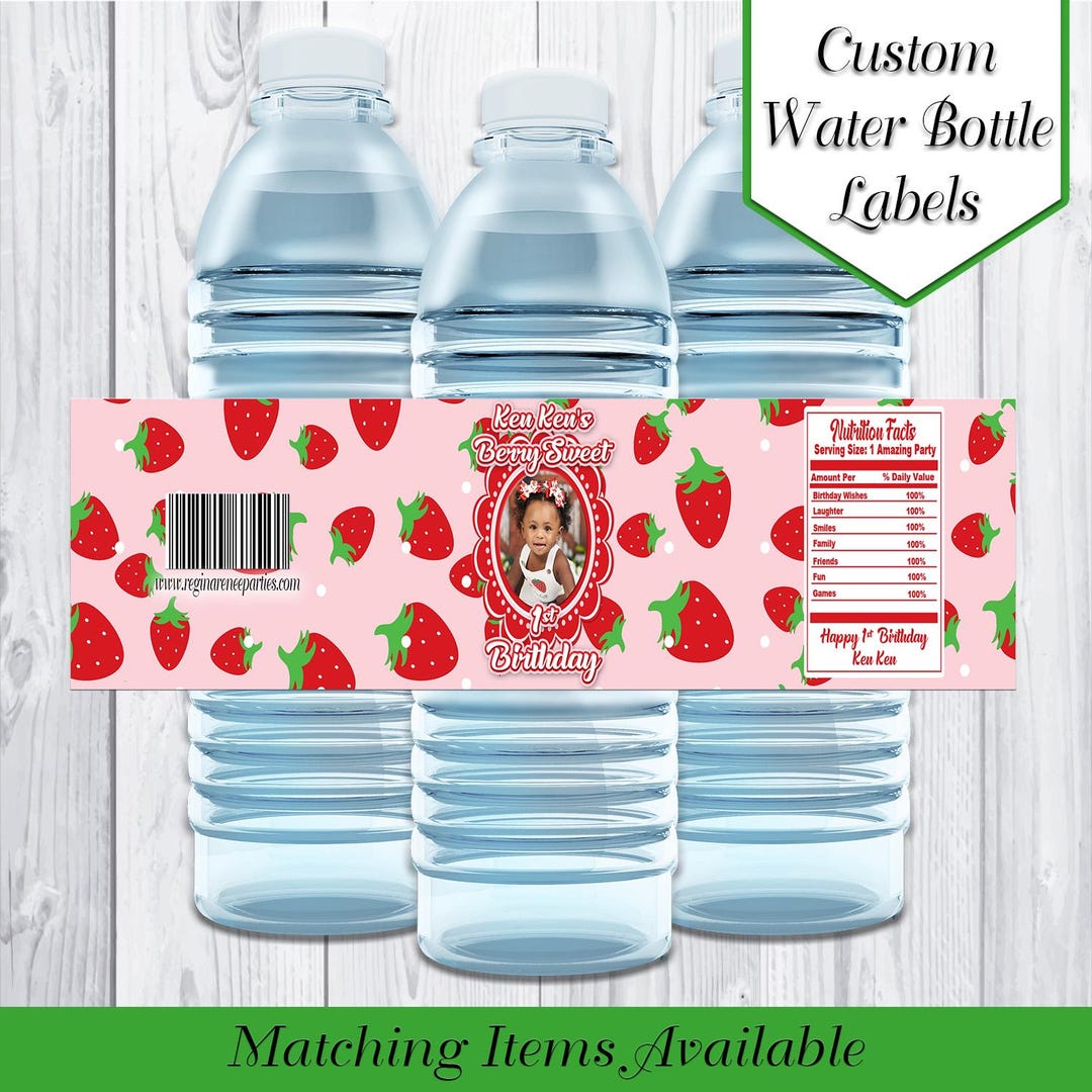 Berry Sweet Water Bottle Labels | Berry Sweet Party Favors | Berry ...