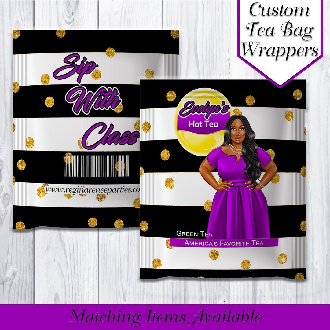 Sip With Class Tea Bag Wrappers | Tea Bag Wrappers | Drink Wrappers ...