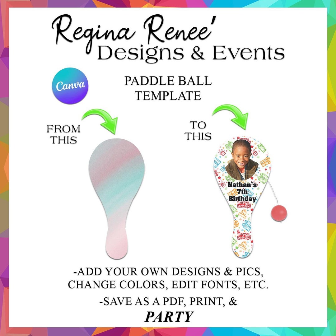 Canva Paddle Ball Templates | Paddle Ball Templates | Canva Toy ...