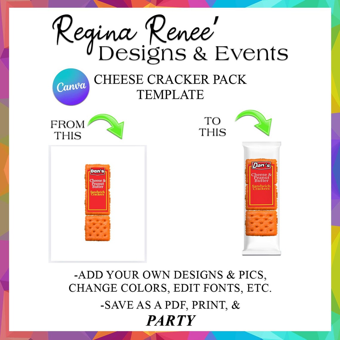 Canva Cheese Cracker Pack Template | Cheese Cracker Templates | Canva ...