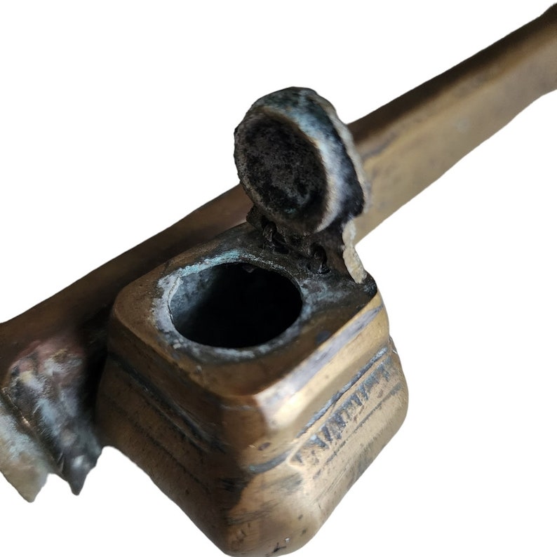 ANTIQUE Brass Middle Eastern Travelers Inkwell and Quill Case - Etsy