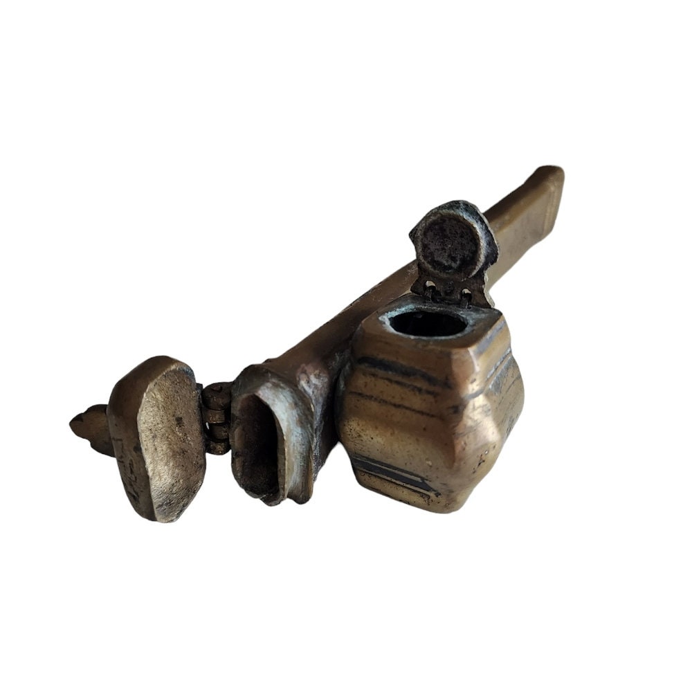 ANTIQUE Brass Middle Eastern Travelers Inkwell and Quill Case - Etsy