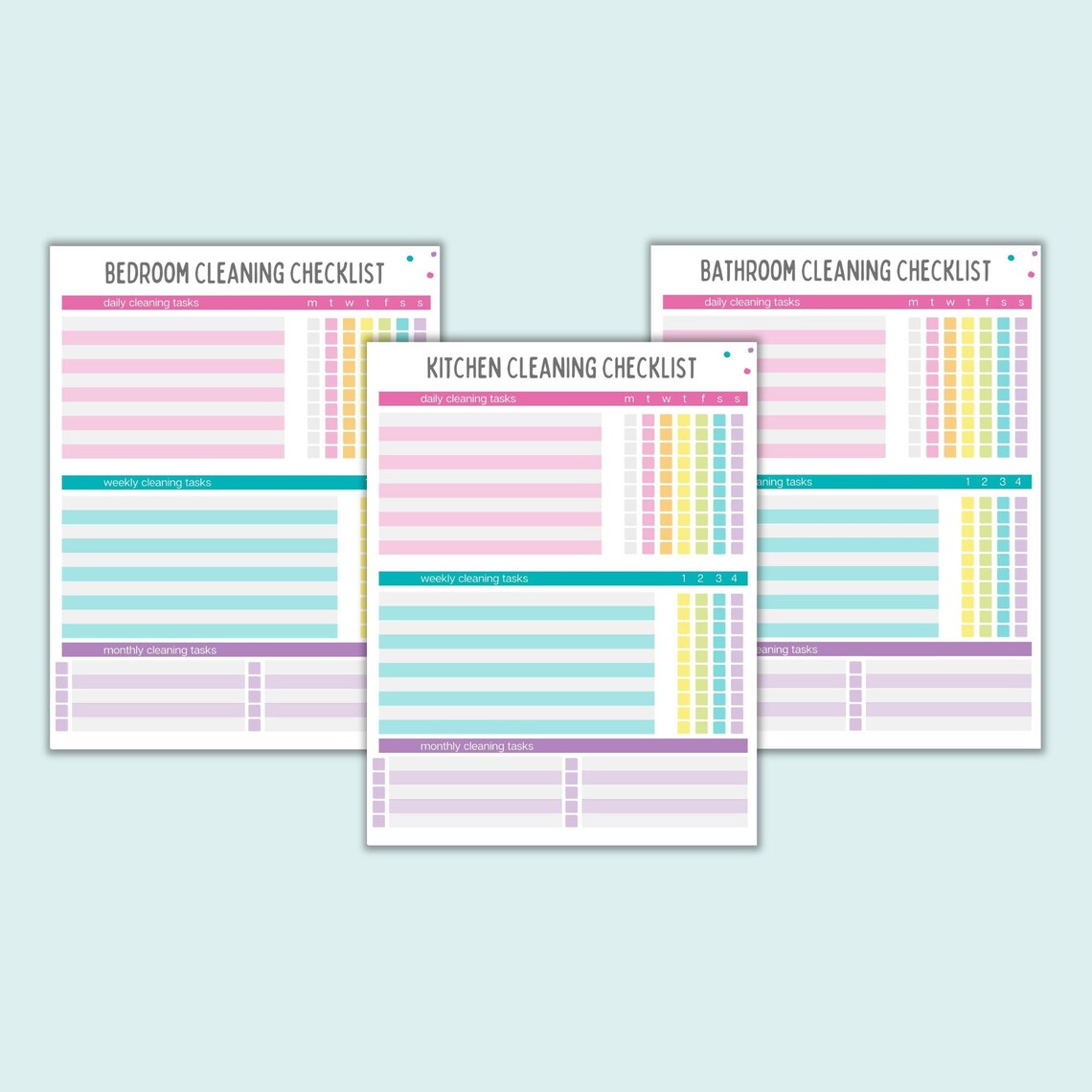 Home Cleaning Planner Printable PDF Cleaning Planner Bundle Seasonal ...